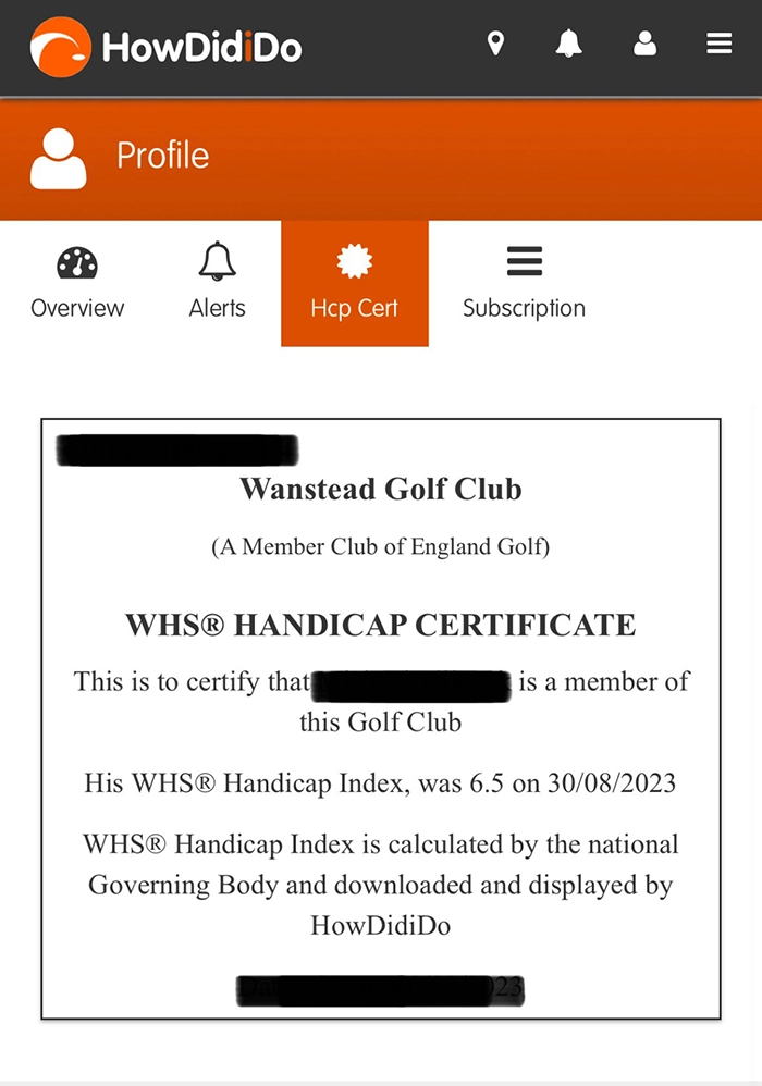 How to upload your handicap certificate